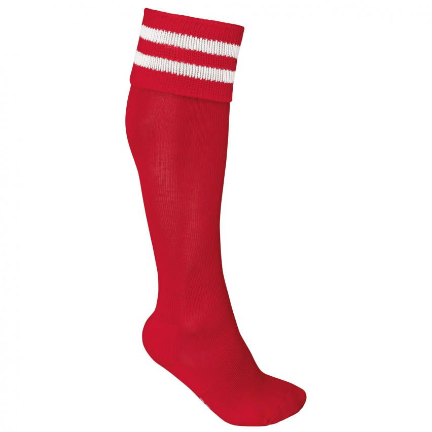 Chaussette Rugby Rouge/Rayure Blanche | boutique-rugby.com